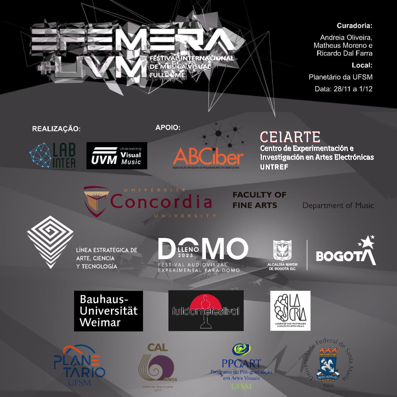 EFEMERA + UVM: Festival Internacional de Música Visual Fulldome – CEIARTE UNTREF